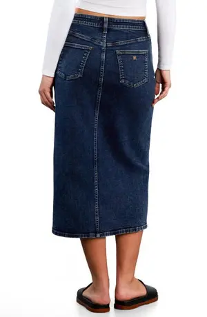WASH LAB DENIM Lucy Denim Midi Skirt - Petal Denim