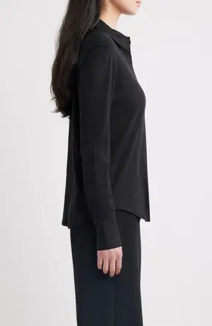 Theory Riduro C Nebulous Organic Cotton Slub Shirt - Black