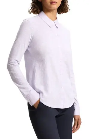 Theory Theory Riduro C Nebulous Organic Cotton Slub Shirt Soft Iris