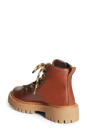Prada St. Moritz Leather Hiking Boots - Cognac