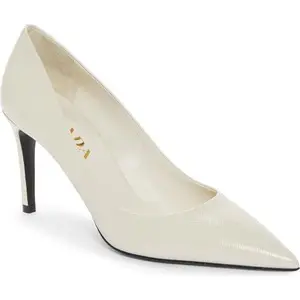 Prada Saffiano Leather Pointed-toe Pump - Avorio