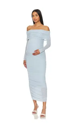 BUMPSUIT Off The Shoulder Mesh Dress - Powder Blue