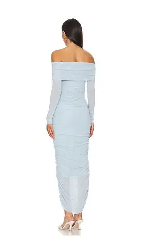 BUMPSUIT Off The Shoulder Mesh Dress - Powder Blue