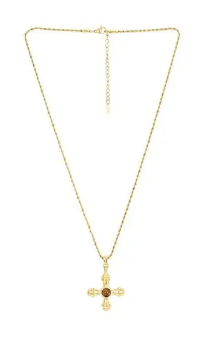 8 Other Reasons Cross Pendant Necklace - Brown