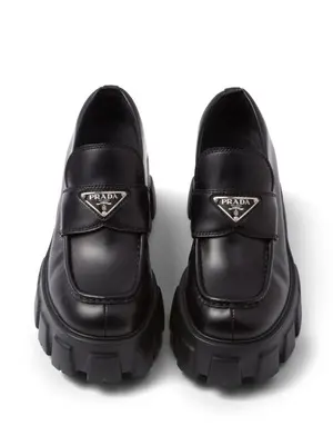 Prada Monolith Leather Loafers