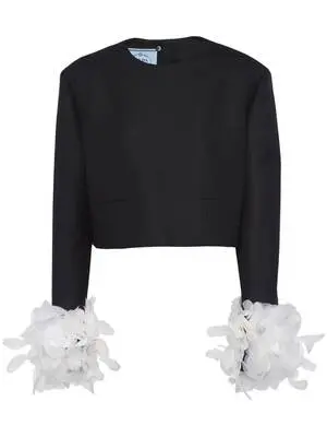 Prada Feather-trim Wool Jacket
