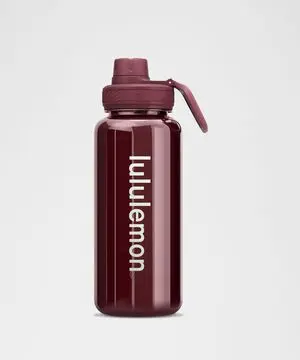 Lululemon Back To Life Clear Bottle 32oz - Burgundy Bay/light Ivory