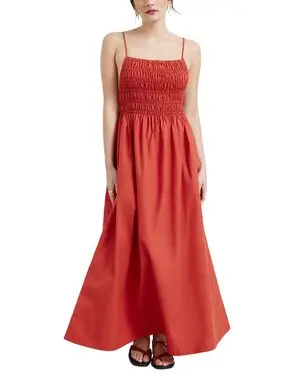 Modern Citizen Sonika Smocked Bodice Dress - Orange