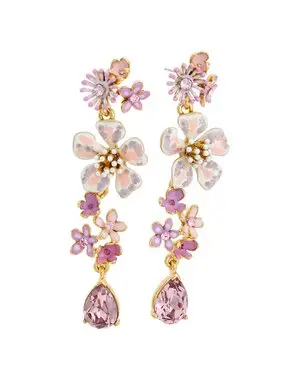 Oscar De La Renta 14k Large Bloom Earrings - Pink