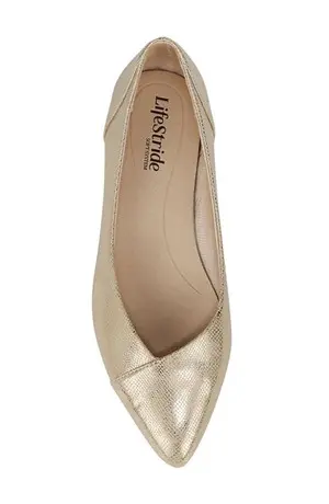 LIFESTRIDE Promise Pointed Toe Flat - Gold