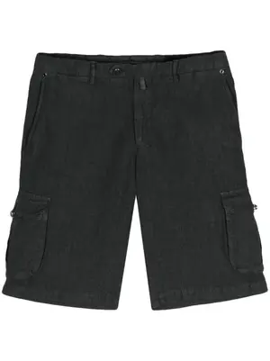 Kiton Linen Chambray Cargo Shorts