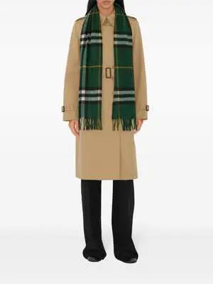 Burberry Check Cashmere Scarf - Green