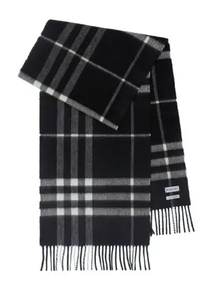 Burberry Check Cashmere Scarf - Black
