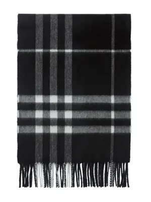 Burberry Check Cashmere Scarf - Black