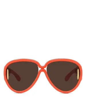 Loewe Wave Mask Pilot Sunglasses Orange/brown Solid