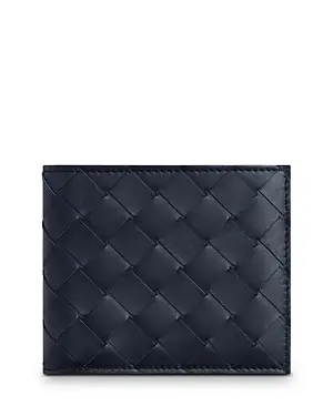 Bottega Veneta Intrecciato Leather Bifold Wallet Indigo