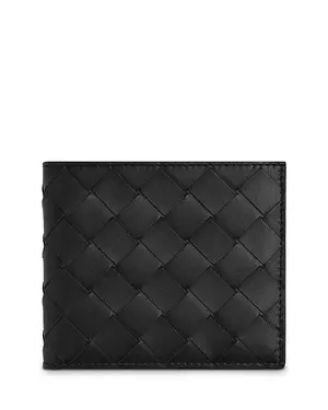 Bottega Veneta Intrecciato Leather Bifold Wallet Nero