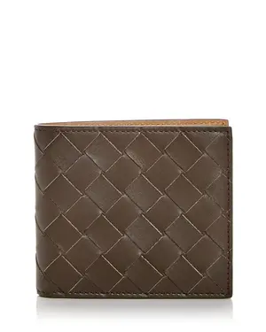 Bottega Veneta Intrecciato Leather Bifold Wallet Rust Brown