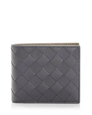 Bottega Veneta Intrecciato Leather Bifold Wallet Shadow