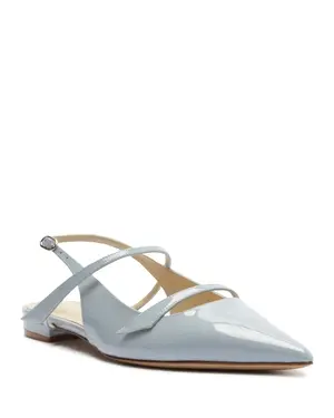 ALEXANDRE BIRMAN Tita Pointed Toe Slingback Flats - Azzuro