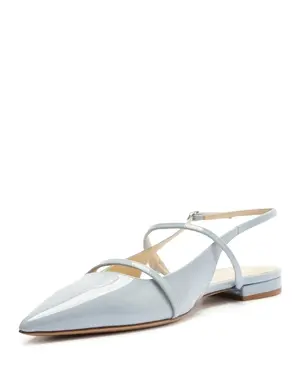 ALEXANDRE BIRMAN Tita Pointed Toe Slingback Flats - Azzuro