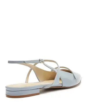 ALEXANDRE BIRMAN Tita Pointed Toe Slingback Flats - Azzuro