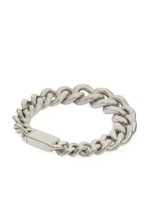 JIL SANDER Logo-engraved Curb-chain Bracelet - Grey