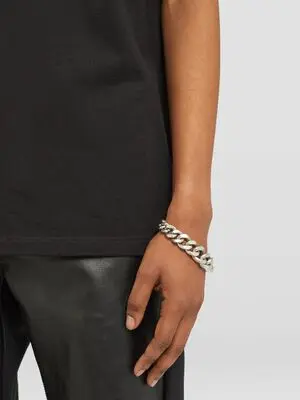 JIL SANDER Logo-engraved Curb-chain Bracelet - Grey