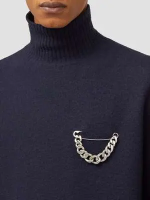 JIL SANDER Safety-pin Curb Chain Brooch