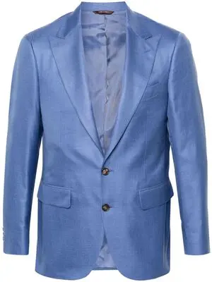 Canali Twill Mélange Blazer - Blue