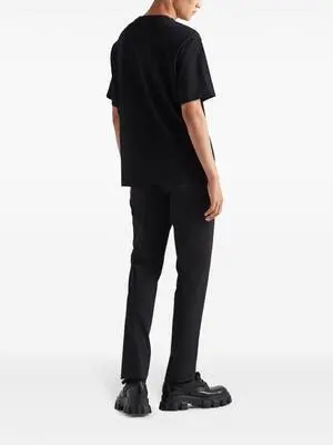 Prada Triangle-logo Cotton T-shirt - Black