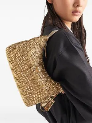 Prada Re-edition Crystal-embellished Mini Bag - Gold