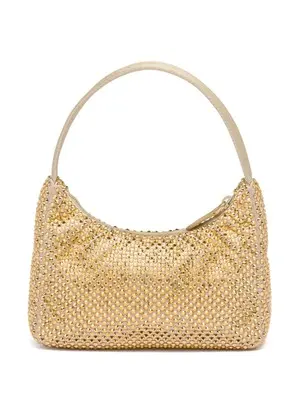 Prada Re-edition Crystal-embellished Mini Bag - Gold