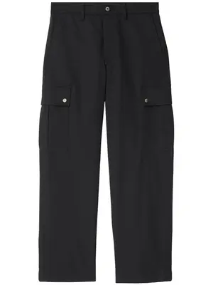 Burberry Cotton-blend Cargo Trousers - Black