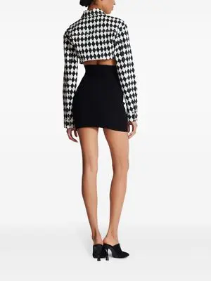 Balmain High-waisted Crepe Miniskirt