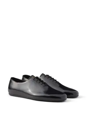 Prada Brushed-leather Lace-up Shoes