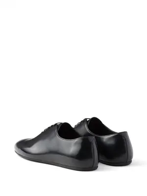 Prada Brushed-leather Lace-up Shoes