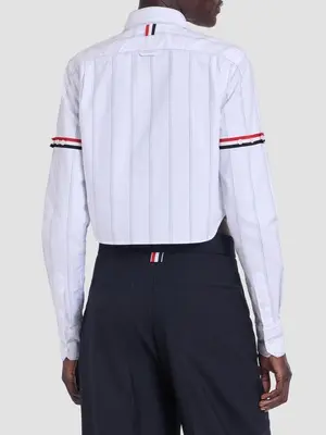 Thom Browne Shadow Stripe Cropped Oxford Shirt