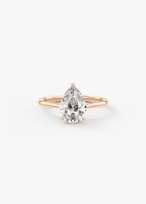 FRANK DARLING Cathedral Hidden Halo Pear Ring - Yellow Gold