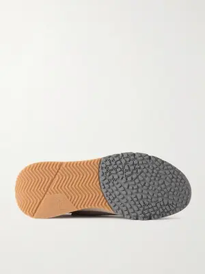 Brunello Cucinelli Leather-trimmed Knit Sneakers - Neutrals