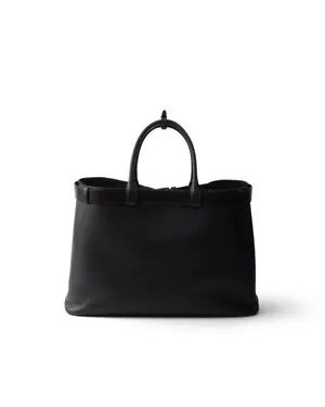 Prada Leather Bag With Buckle Belt - Black