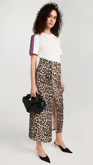 Baum Und Pferdgarten Sigge Leopard Print Denim Maxi Skirt