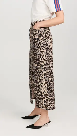 Baum Und Pferdgarten Sigge Leopard Print Denim Maxi Skirt