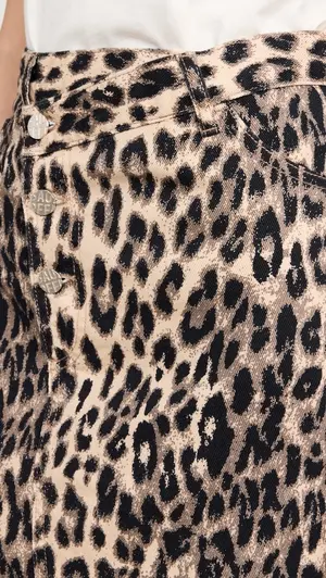 Baum Und Pferdgarten Sigge Leopard Print Denim Maxi Skirt