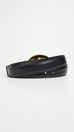 Altuzarra Vintage Brass Buckle Belt - Black