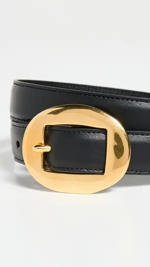 Altuzarra Vintage Brass Buckle Belt - Black