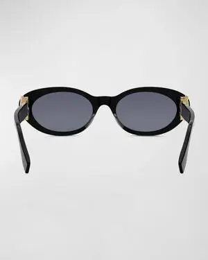 Fendi Fendi Diamond Oval Sunglasses Sbeigbrn