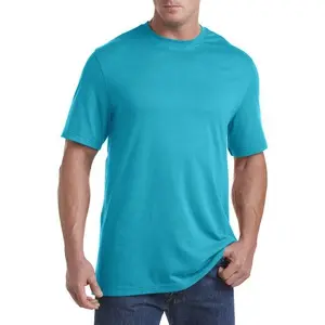 HARBOR BAY BY DXL Big & Tall Moisture-wicking Jersey T-shirt Bluebird