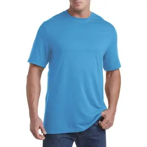 HARBOR BAY BY DXL Big & Tall Moisture-wicking Jersey T-shirt Hydrangea Hthr