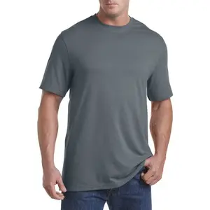 HARBOR BAY BY DXL Big & Tall Moisture-wicking Jersey T-shirt Iron Gate